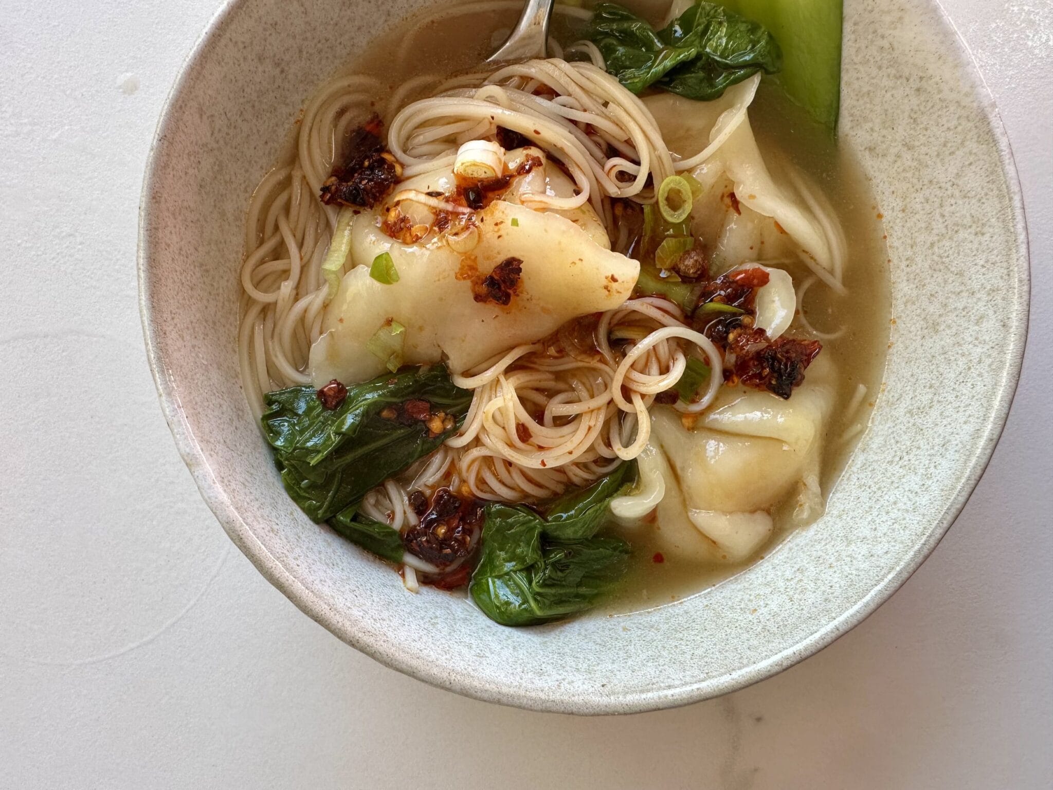 Chicken Dumpling, Bok Choy & Noodle Soup - Wholesome by Sarah