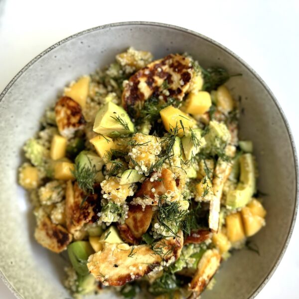 Quinoa, Mango, Avocado & Halloumi Salad - Wholesome by Sarah