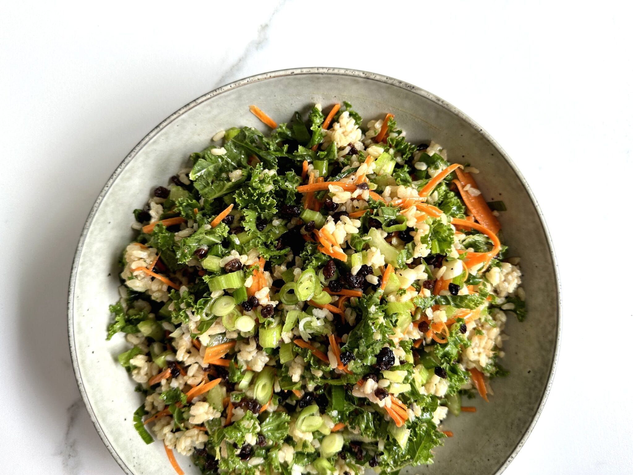 Brown Rice Salad With Currants, Spring Onion & Celery - Wholesome by Sarah