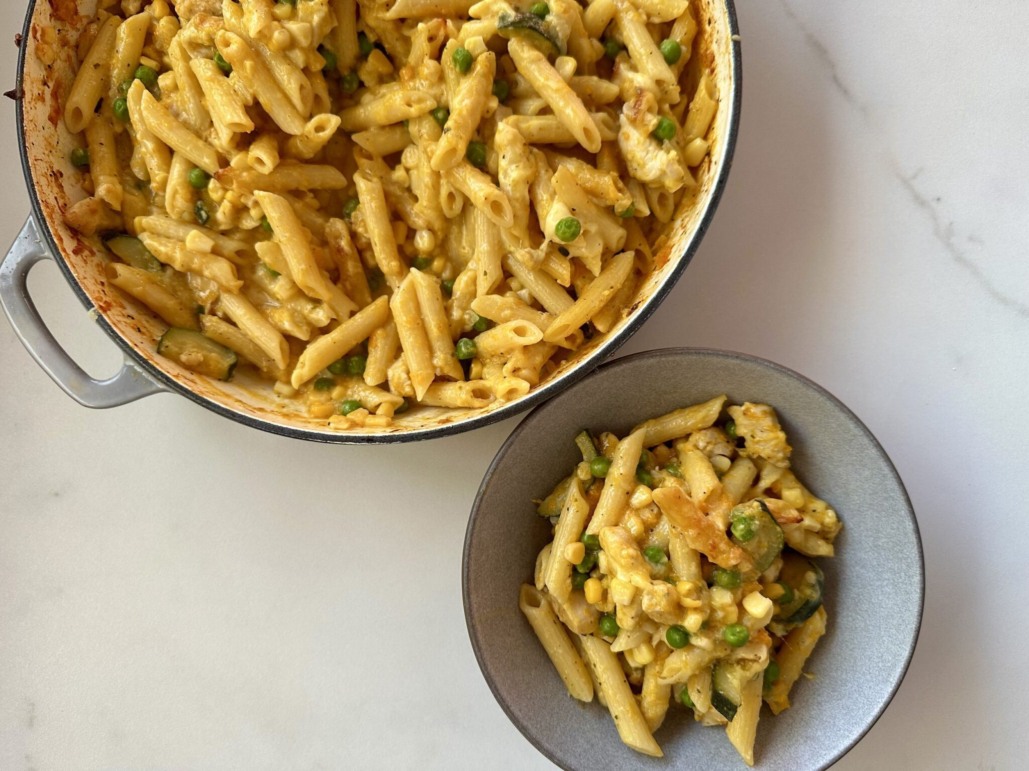 Chicken, Pumpkin & Zucchini Penne Bake - Wholesome by Sarah