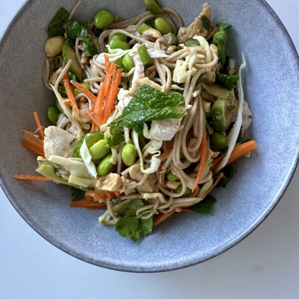Peanut Chicken, Mint & Soba Noodle Salad - Wholesome by Sarah