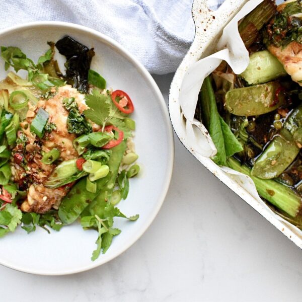 Asian Style Baked Fish With Greens, Red Chilli & Coriander - Wholesome ...