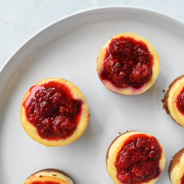 Mini Raspberry Cheesecakes - Wholesome by Sarah