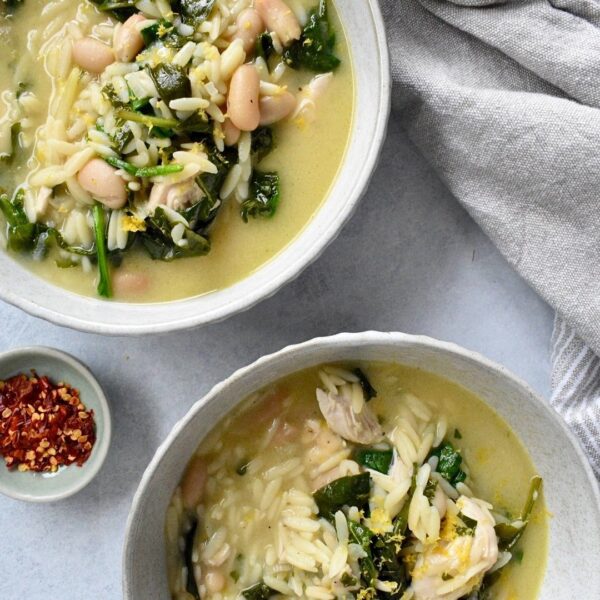 Chicken, Lemon & Risoni Soup - Wholesome by Sarah