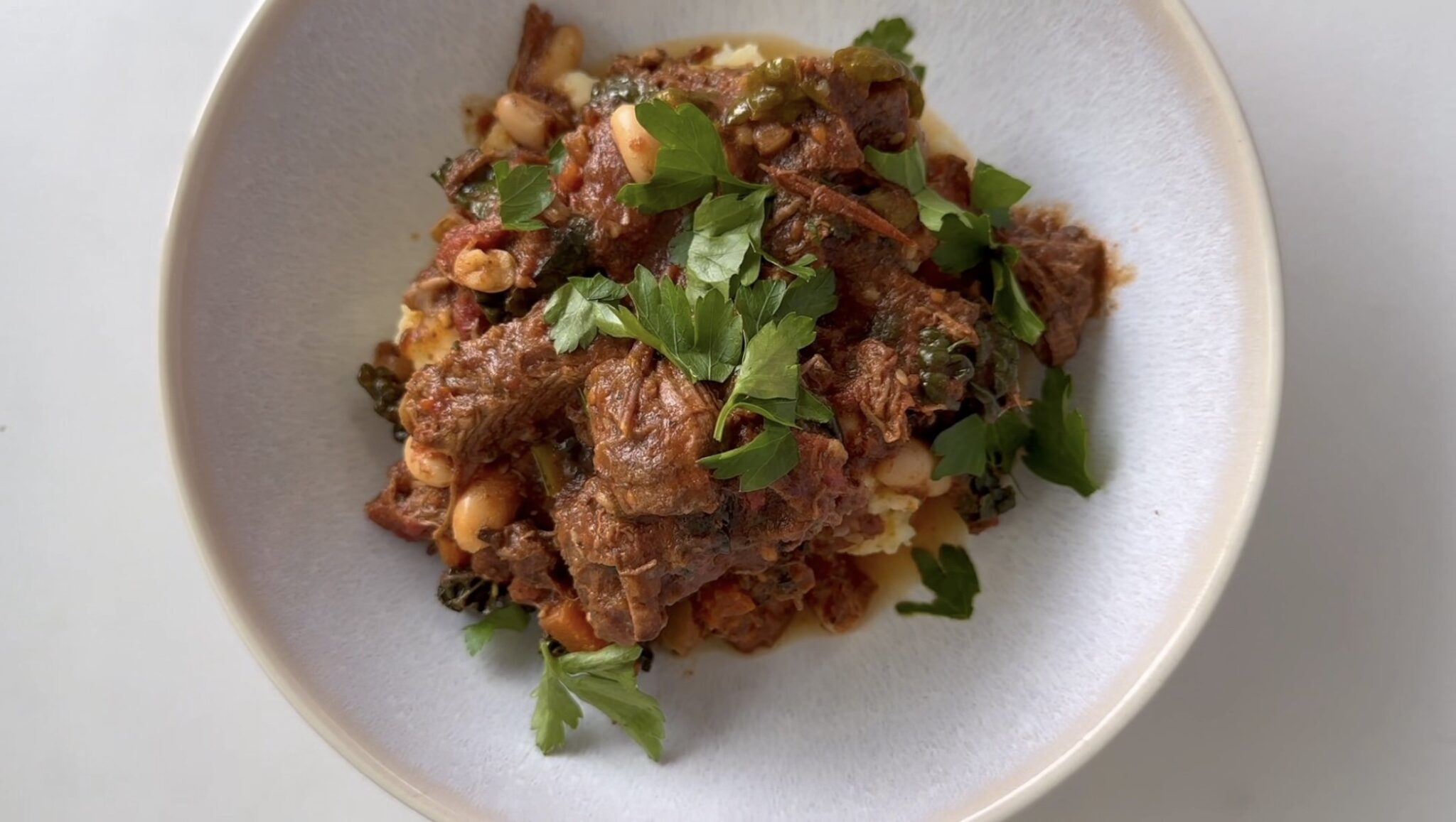 Slow Cooker Tuscan Beef & White Bean Ragu - Wholesome by Sarah