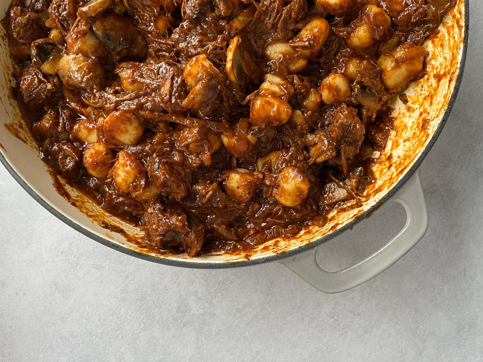 Slow Cooker Beef Goulash With Mushrooms & Gnocchi - Wholesome by Sarah